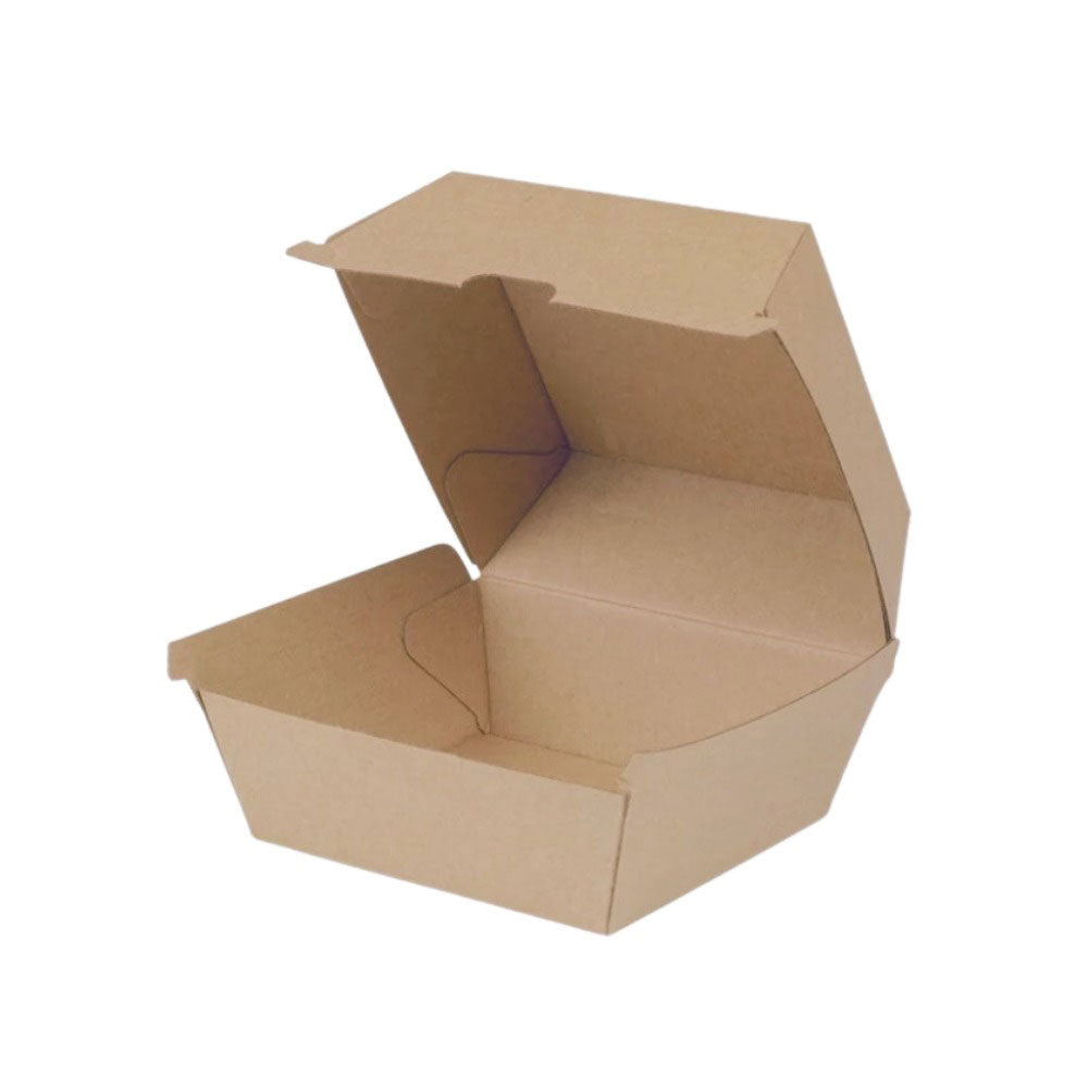 165x Burger Boxen 125x125x100mm, Wellpappe, braun – Packoa