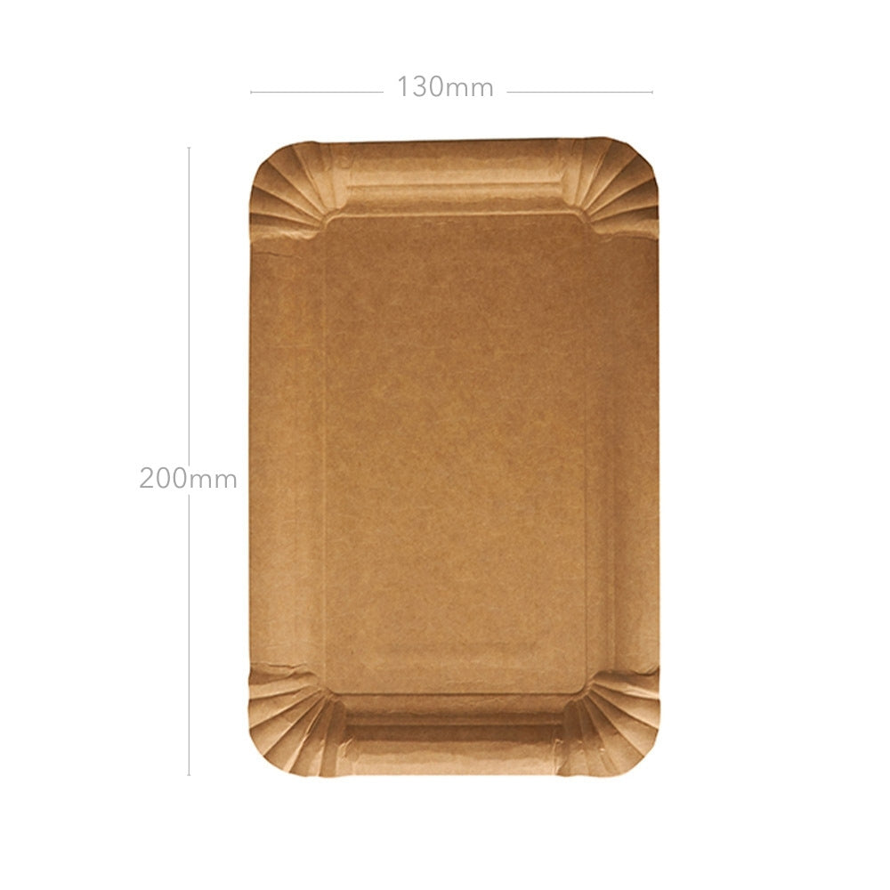 250x Pappteller 13x20cm, braun, eckig – Packoa