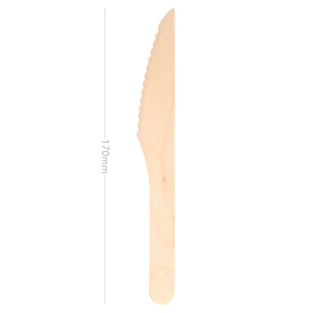 100x Premium Holz-Messer, 17cm – Packoa
